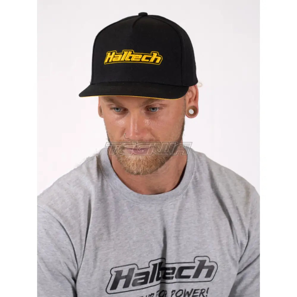 Haltech Snapback Cap Black with Yellow Logo
